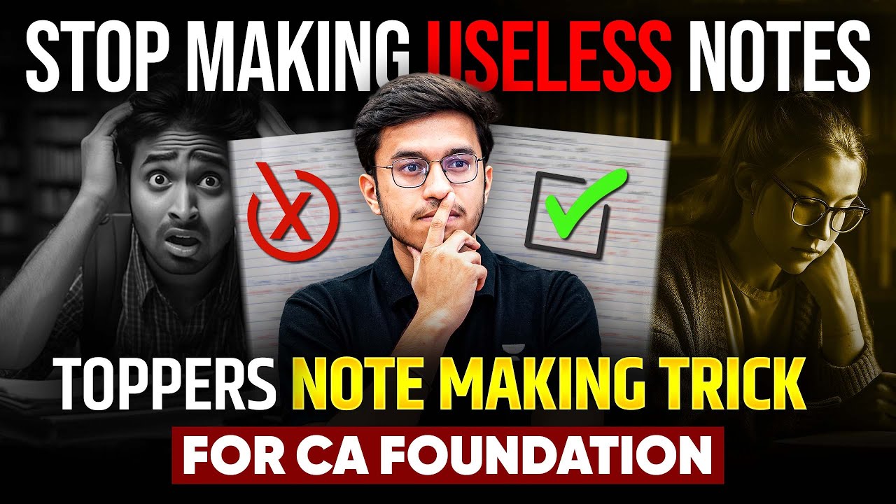 How to make Best Notes like Topper for CA Foundation 4 Tips for Note ...