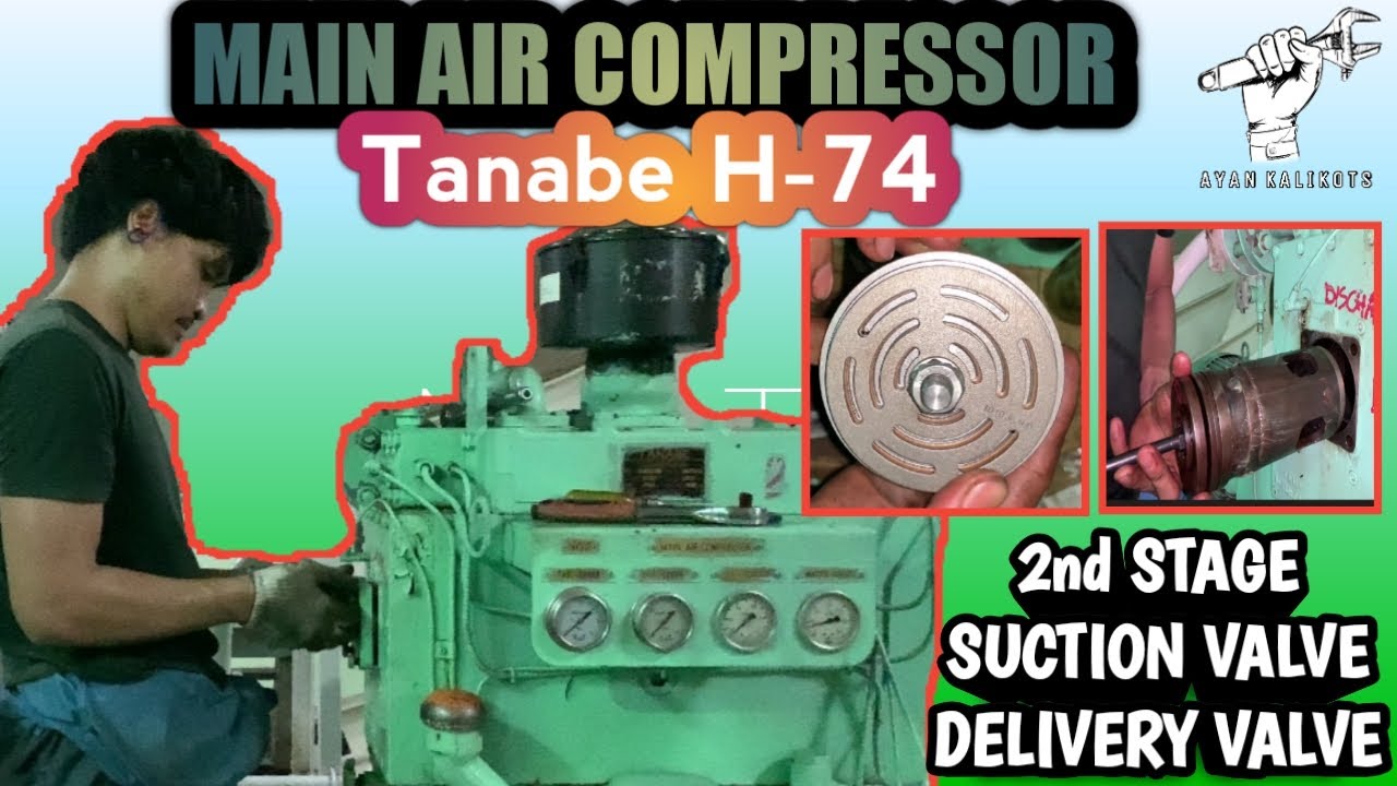 HOW TO REPLACE 2nd STAGE SUCTION & DELIVERY AIR VALVE TANABE H-74 AIR ...