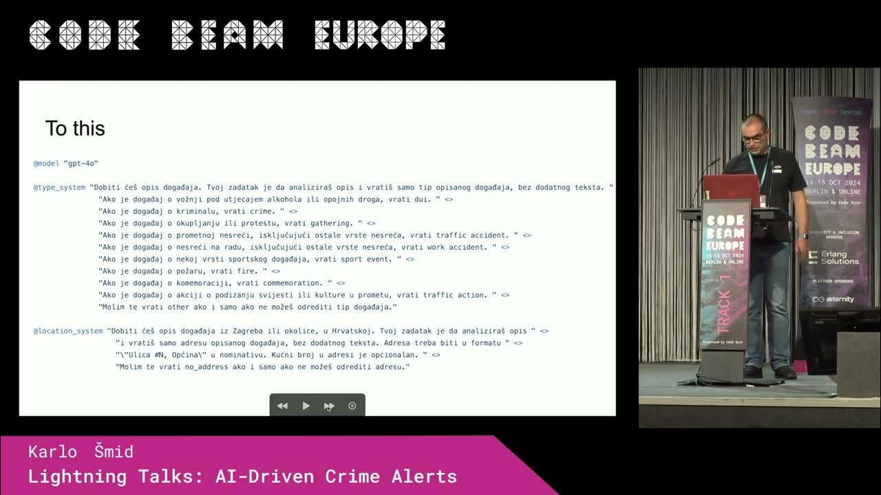 LT: AI-Driven Crime Alerts - Karlo Šmid | Code BEAM Europe 2024 - YouTube