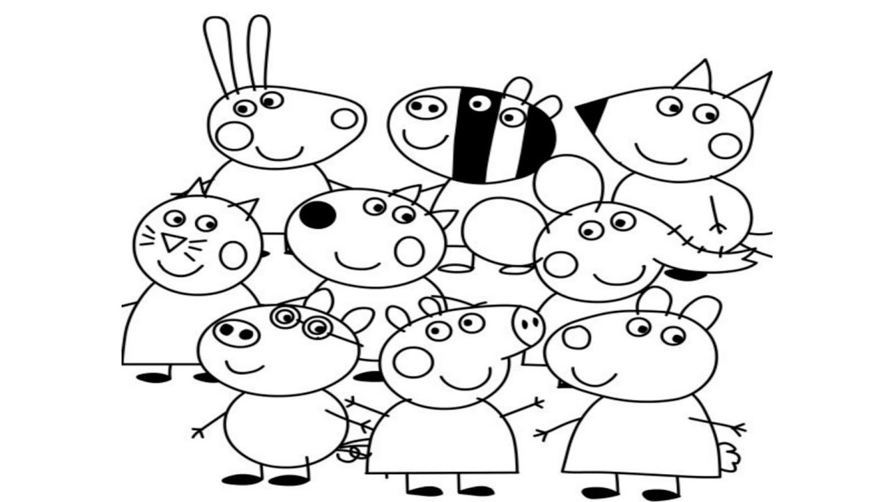 Peppa pig cartoon characters,Peppa pig drawing and colouring, Peppa pig ...