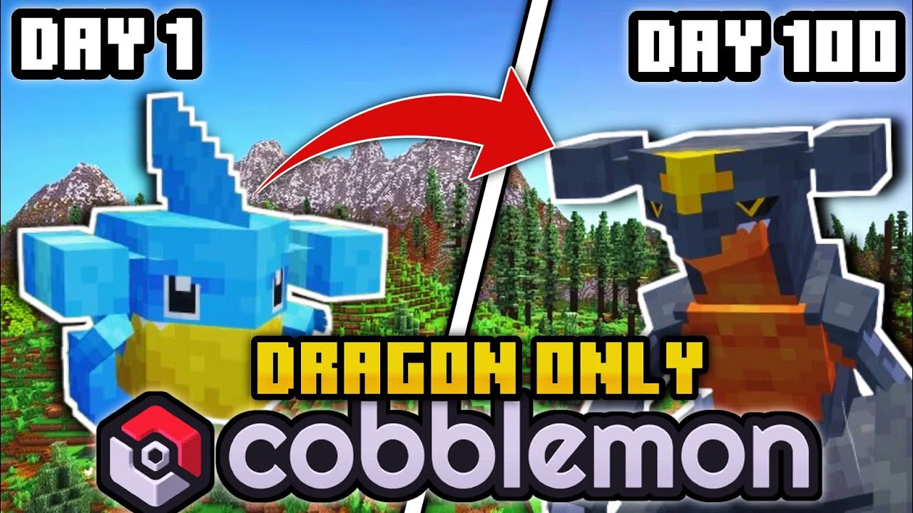 I Survived 100 Days in Cobblemon Using ONLY Dragon-Type Pokémon - YouTube
