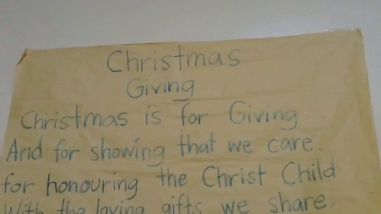 Christmas Giving Poem by rv - YouTube