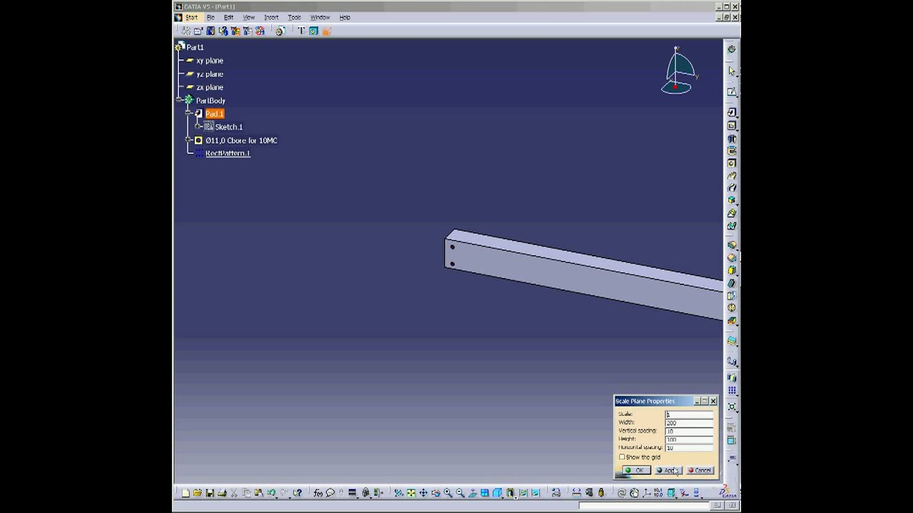 Catia V5 ScalePlane function - YouTube