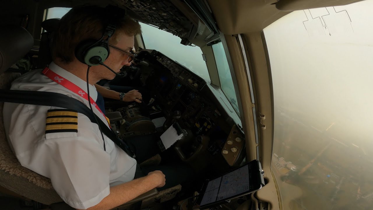 Low visibility approach and landing in Bangalore, India (VOBL), B767 ...