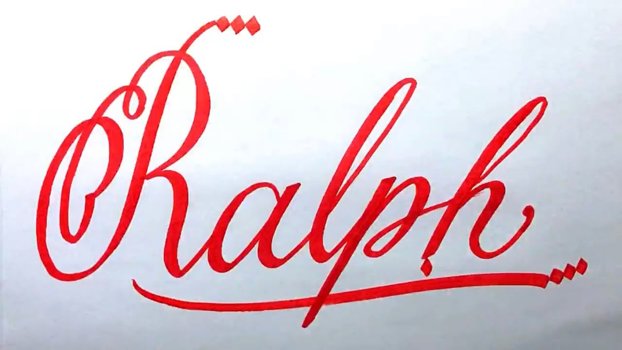 Ralph Name Signature Calligraphy Status | How to Cursive write with cut ...