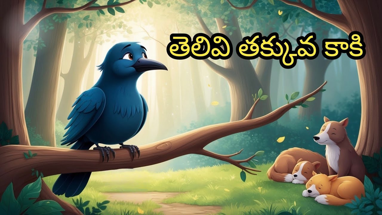 తెలివి తక్కువ కాకి | Telugu Birds Stories | Telugu Kathalu | LA Telugu ...