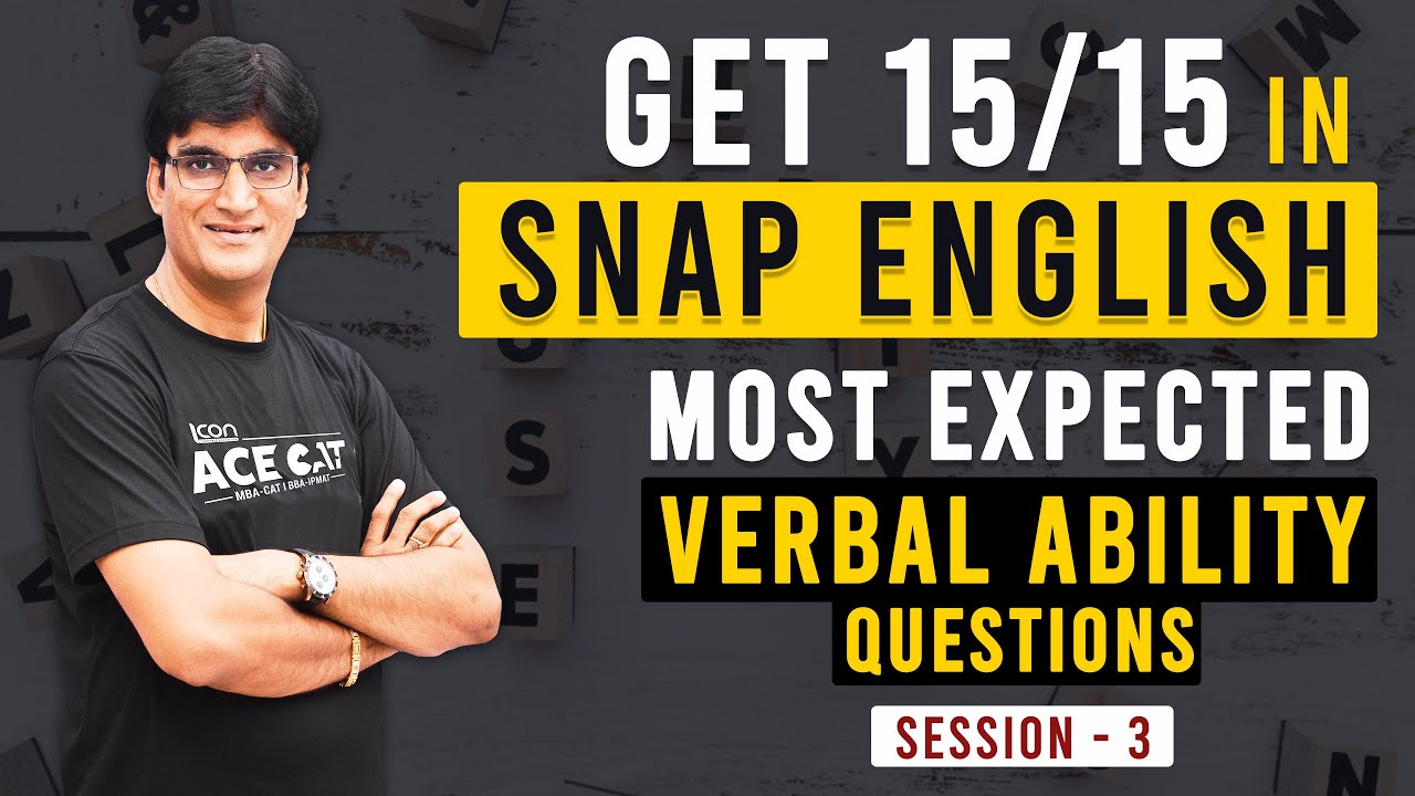 Most Expected Questions based on Verbal Ability for SNAP | SNAP Exam ...