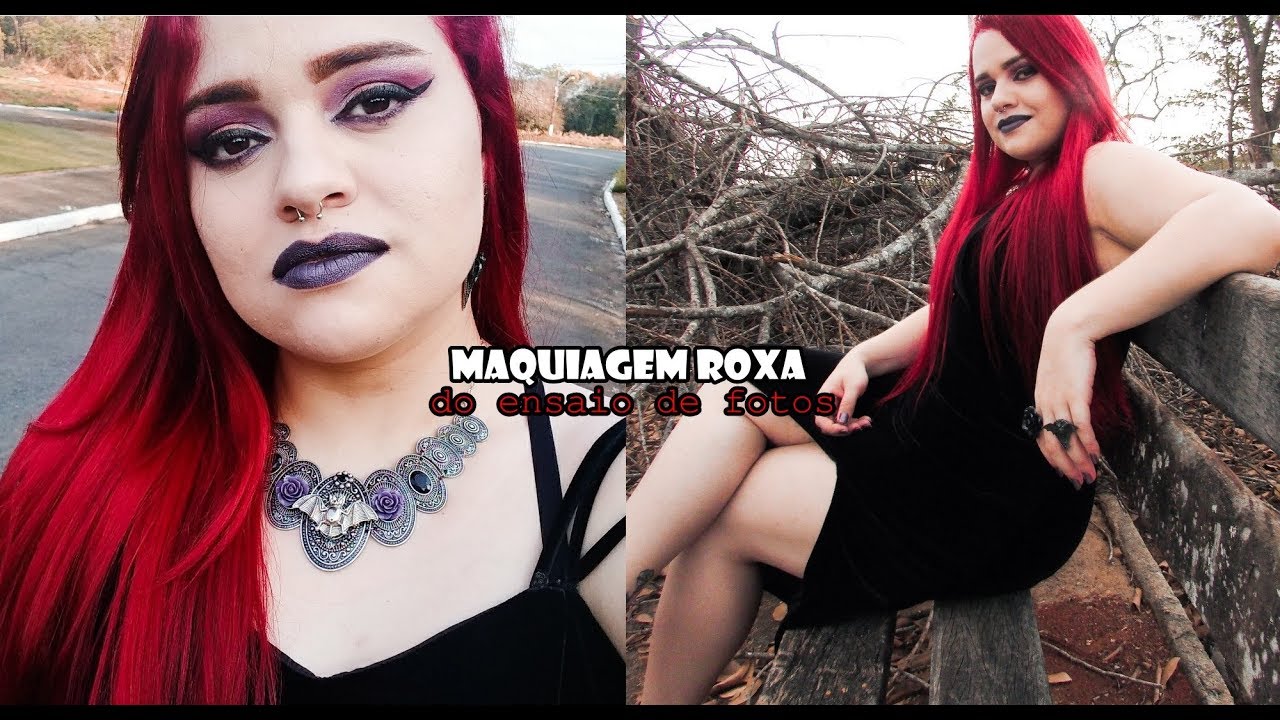 MAQUIA E FALA: MAKE ROXA DO ENSAIO FOTOGRÁFICO - YouTube