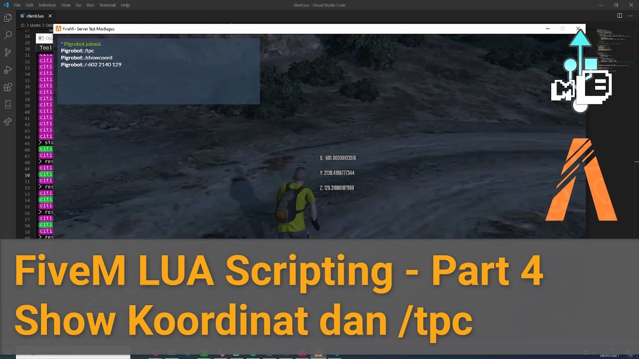Tutorial FiveM Lua - Show Koordinat & /tpc [Part 4] - YouTube
