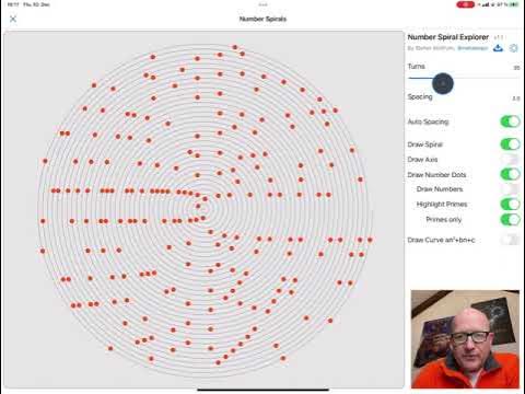 Number Spirals with Primes – with Pythonista on an iPad Pro - YouTube