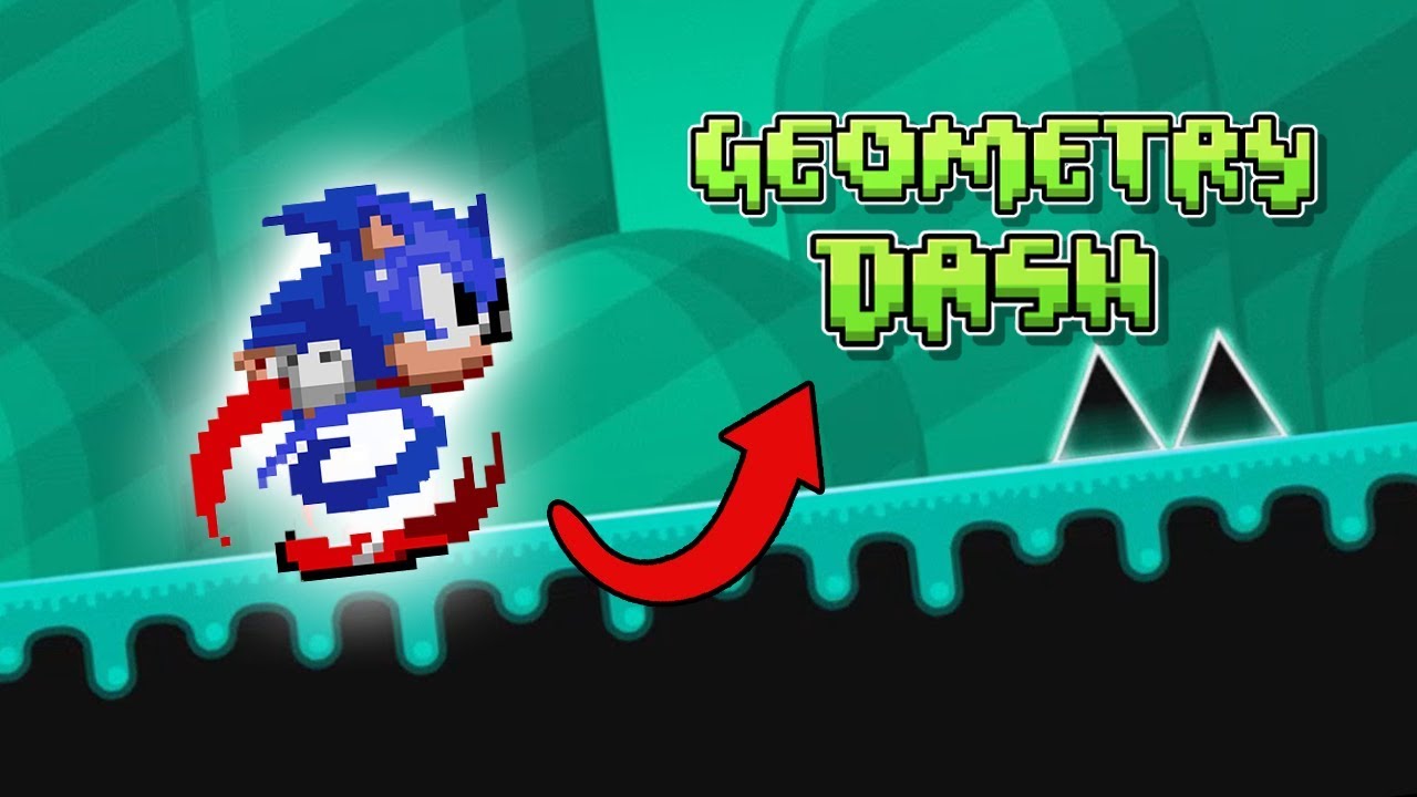 SONIC THE HEDGEHOG IN GEOMETRY DASH! (by s0nic x) - YouTube