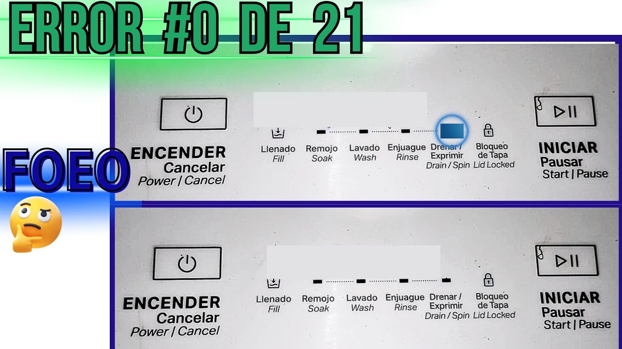 Bloqueada lavadora smart load, Error #0 de 21 interpretación de ...