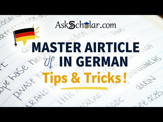 German Definite Articles Der Die Das Everything You