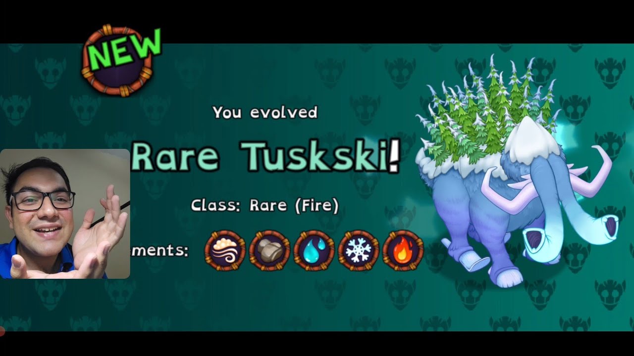 Rare Tuskski evolved on Amber island - My Singing Monsters - YouTube