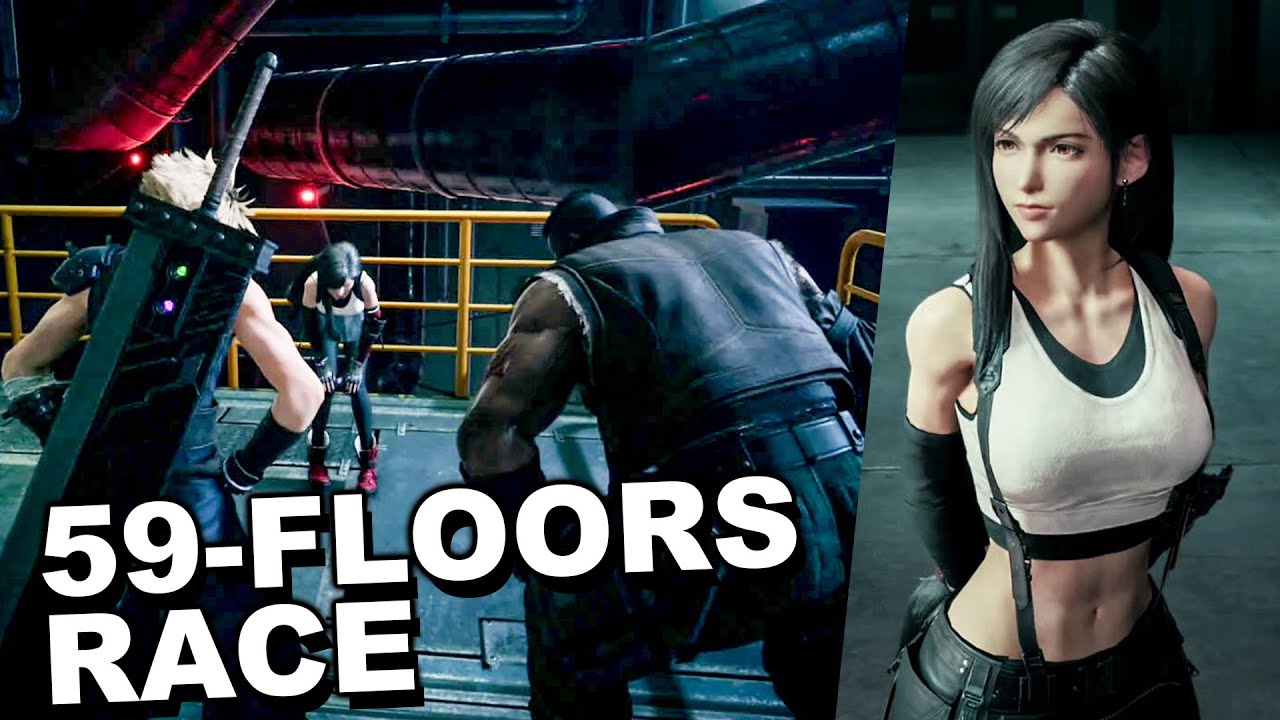Final Fantasy 7 Remake Cloud Tifa And Barret 59 Floors Race Shinra Hq