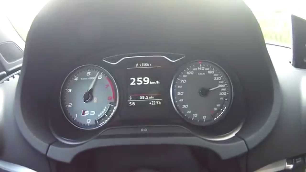 AUDI S3 8V SPORTBACK S-tronic LAUNCH CONTROL 0-266km/h TOP SPEED - YouTube