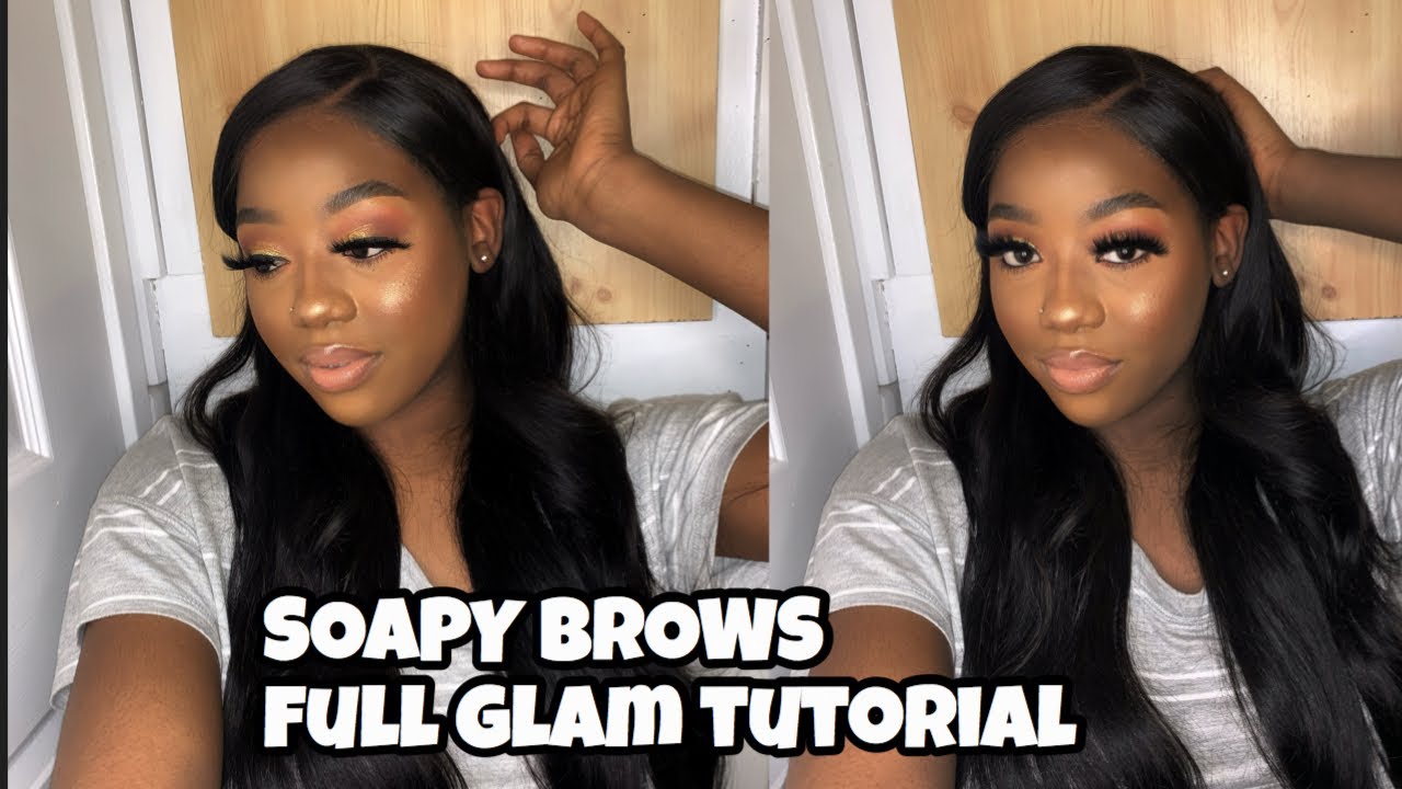 SOAP BROWS WITH A FULL GLAM | MAKEUP TUTORIAL WOC - YouTube