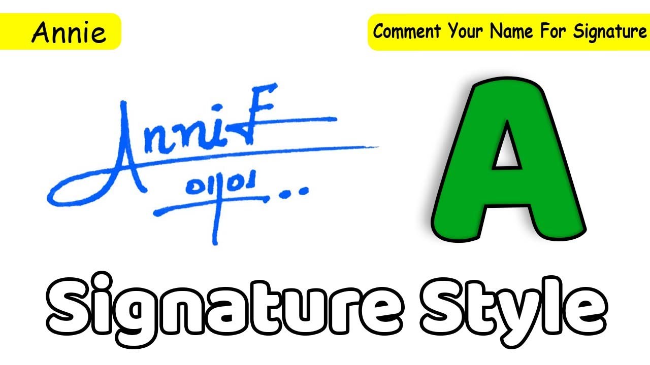 ️ Annie Name Signature Style Request Done - YouTube