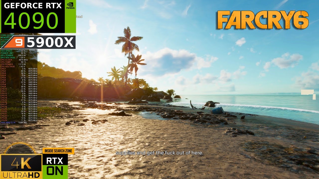 Far Cry 6 | RTX 4090 4K Max Settings, HD Textures ON, Ray Tracing ON ...