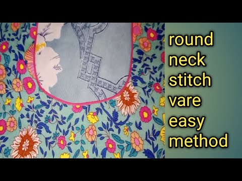 🌺how to👗 stitch very easy gol neck ️ cutting stitching ideas/needle ...