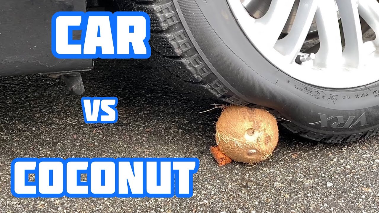 EXPERIMENT: CAR VS COCONUT | Crushing Crunchy and Soft Things by Car ...
