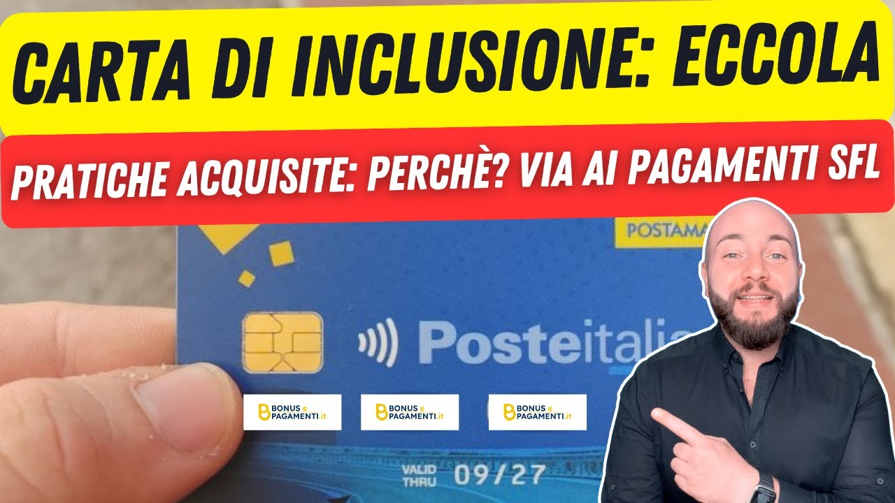 CARTA ASSEGNO DI INCLUSIONE consegnata! Domande acquisite: perchè ...
