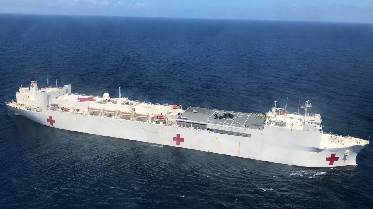 Floating hospital sits empty near Puerto Rico - YouTube