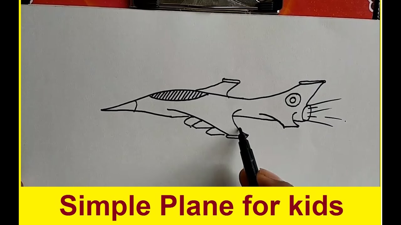 How to Draw fighter plane for kids and begineers ? - YouTube