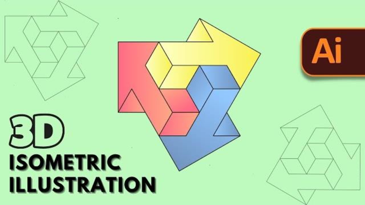 3D Isometric logo design illustrator Tutorial! - YouTube