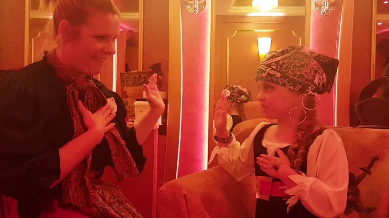 Taking the Pirate Pledge at the Pirate League on board #DisneyDream # ...