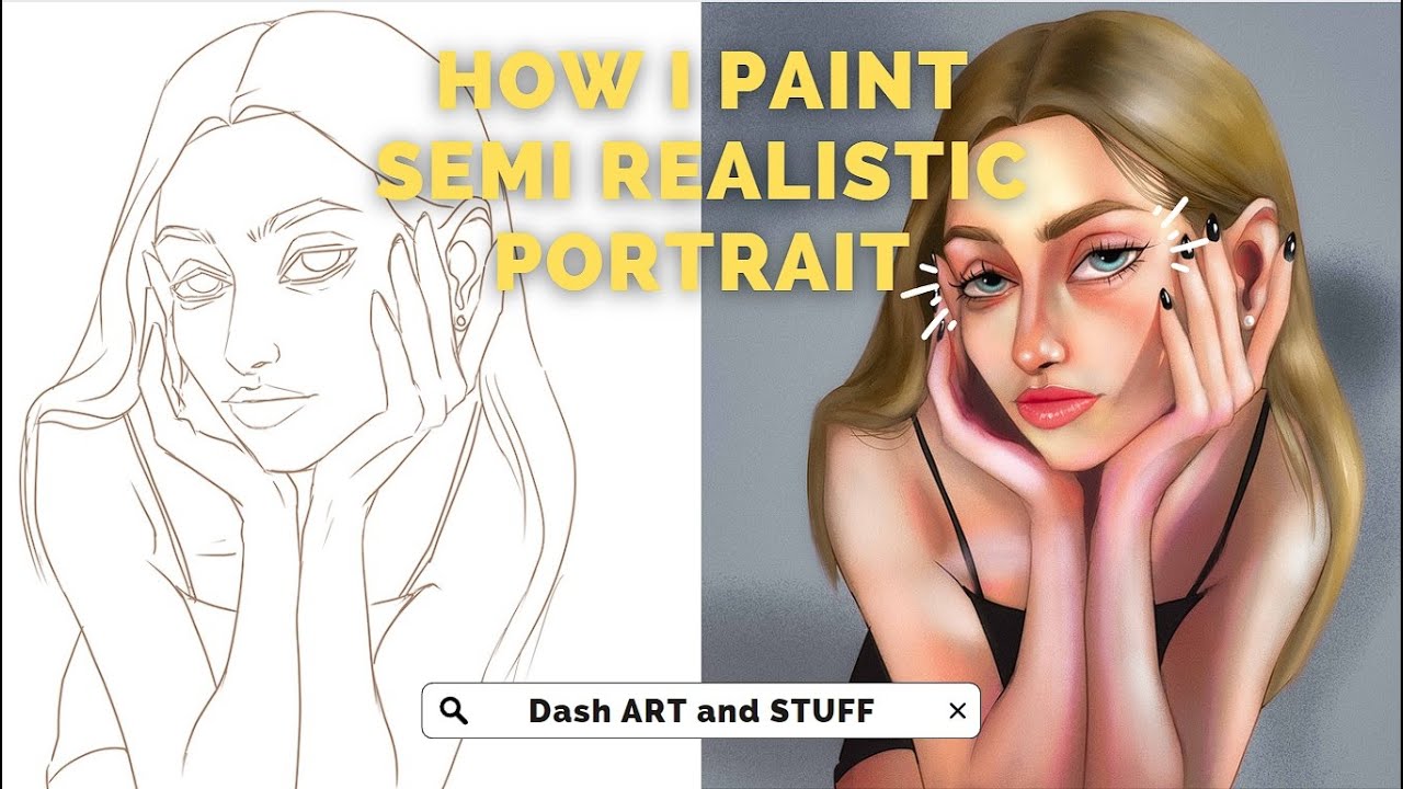 HOW I PAINT SEMI REALISTIC PORTRAIT - YouTube
