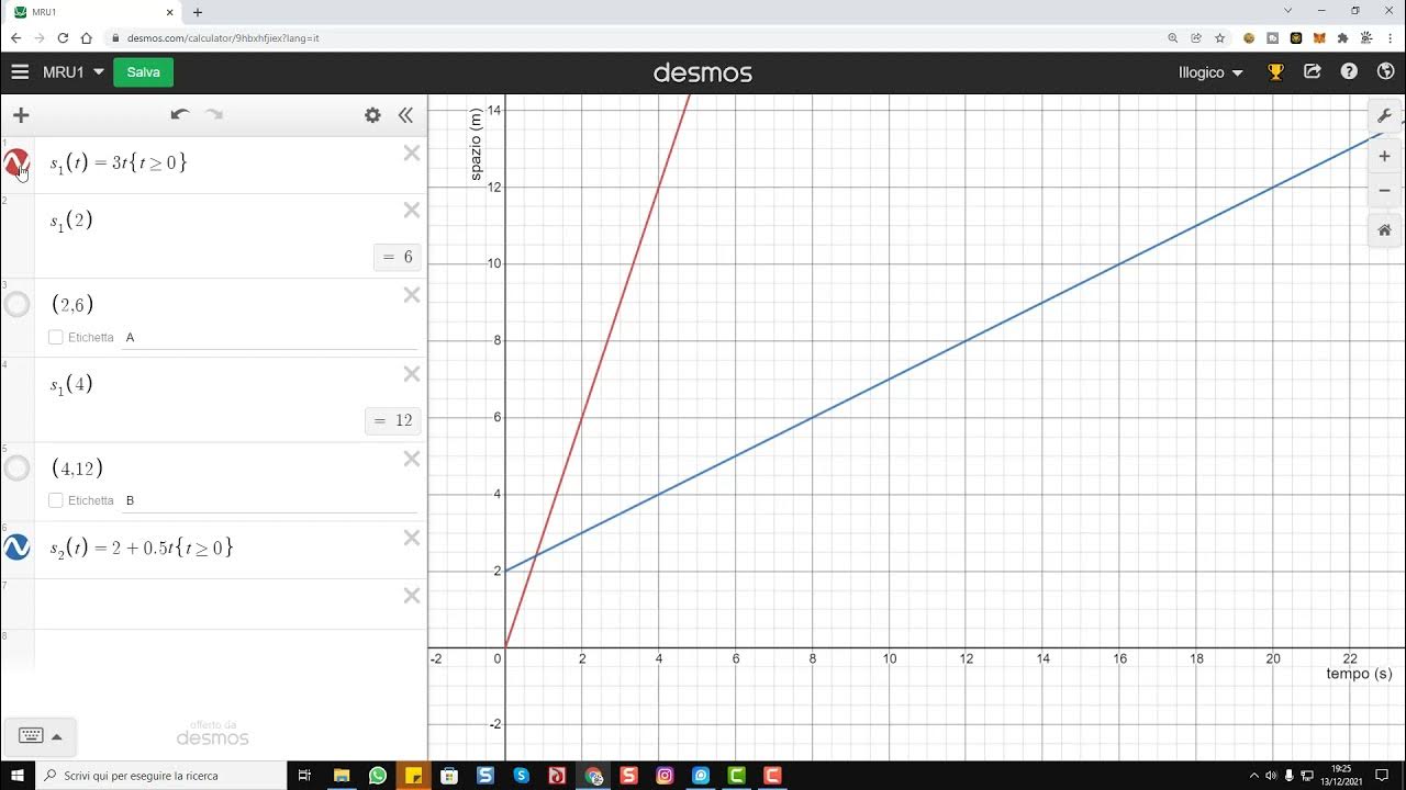 Diagramma spazio-tempo con Desmos - YouTube