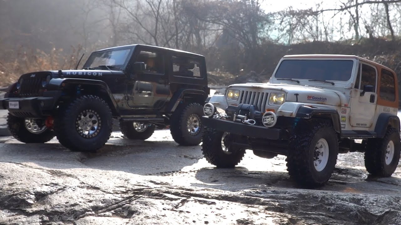 Jeep Wrangler Rubicon JK 3door Off Road #3 │Rock Trail with YJ - YouTube