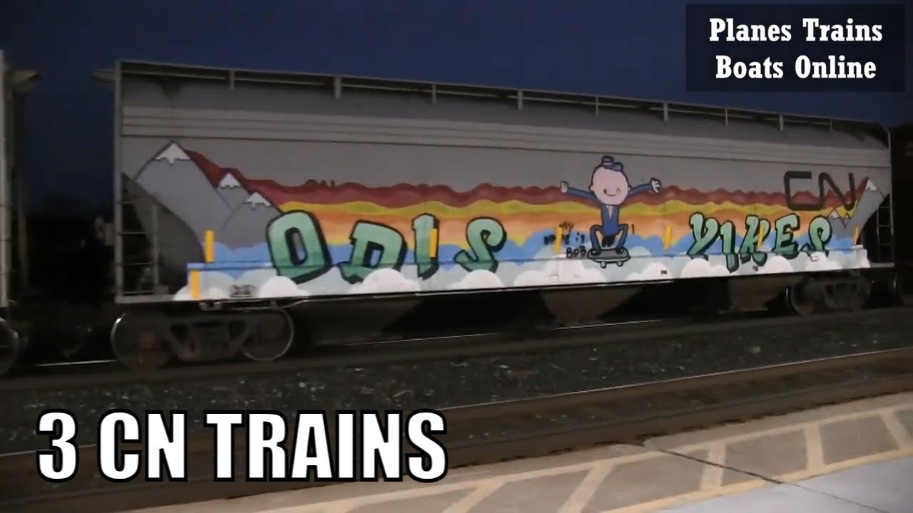 3 CN Trains On Strathroy Sub In Wyoming & Sarnia Ontario - YouTube