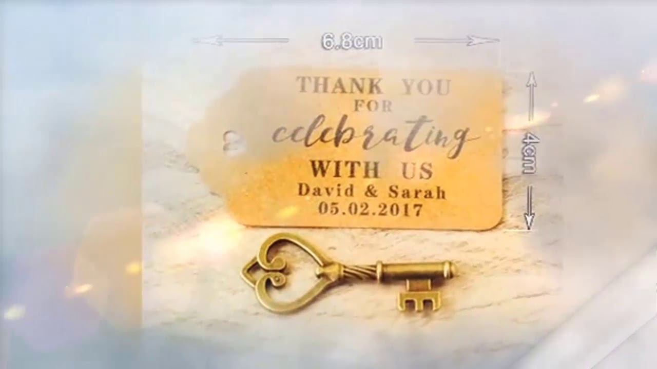 Personalized Thank You Tags With Antique Key - YouTube