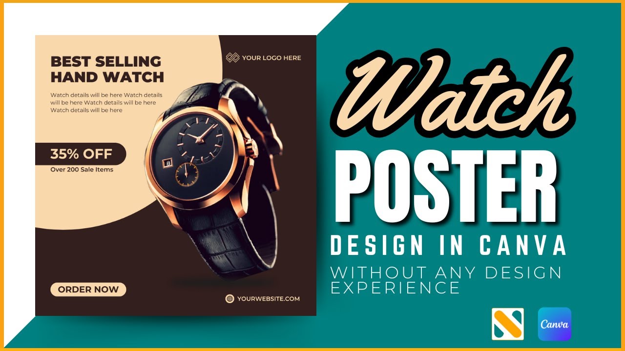 Professional Watch Business Poster Design in Canva | Learn Instagram ...