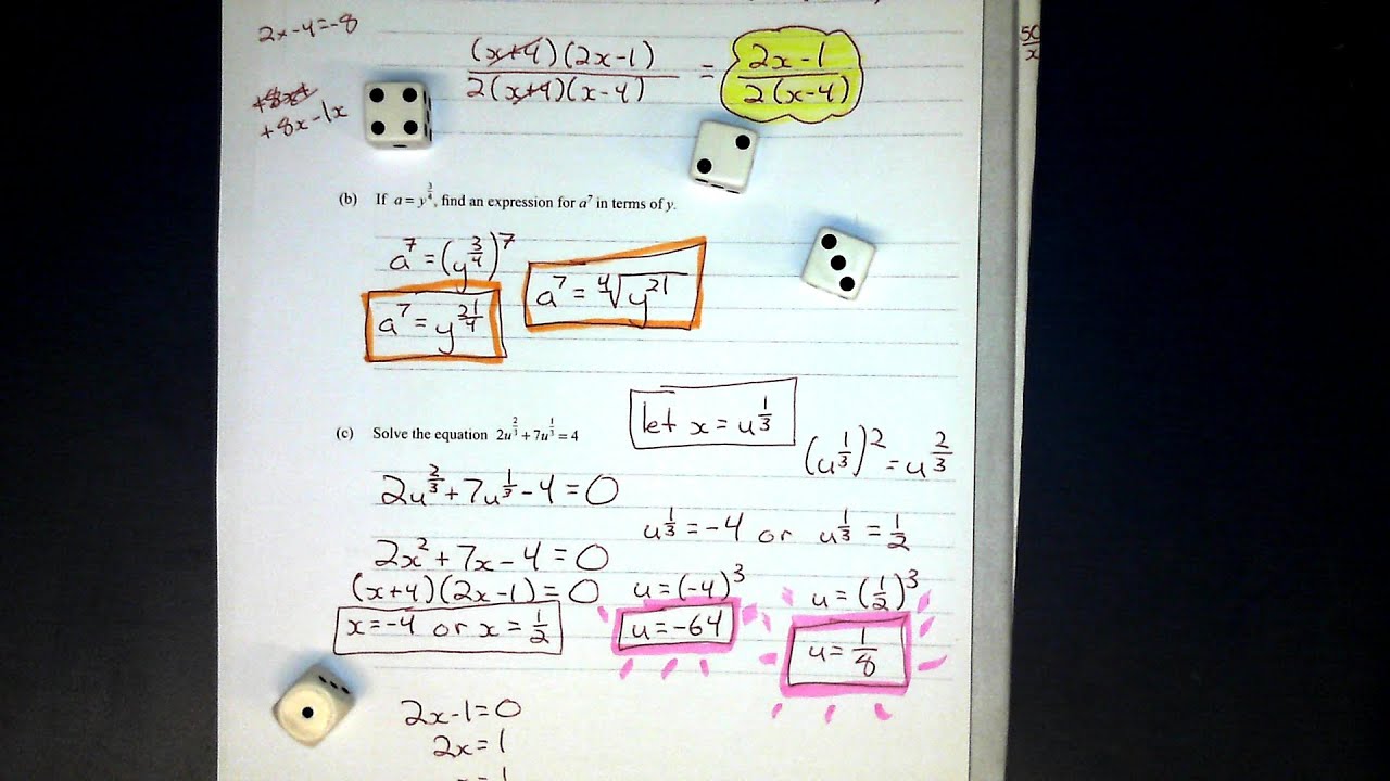 Answer to 2015 NCEA Level 2 Algebra Exam Question 2 - YouTube