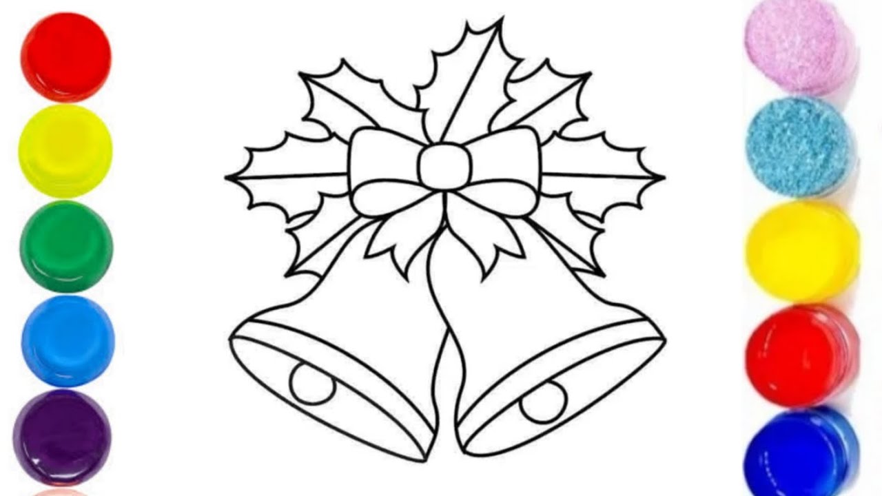 Let's Draw and Colour A Jingle bell 🔔//Kids colouring//Kids drawing ...