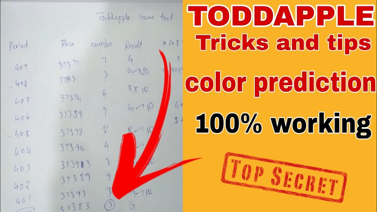 Toddapple tricks | wingo color prediction | 100% winning | must watch ...