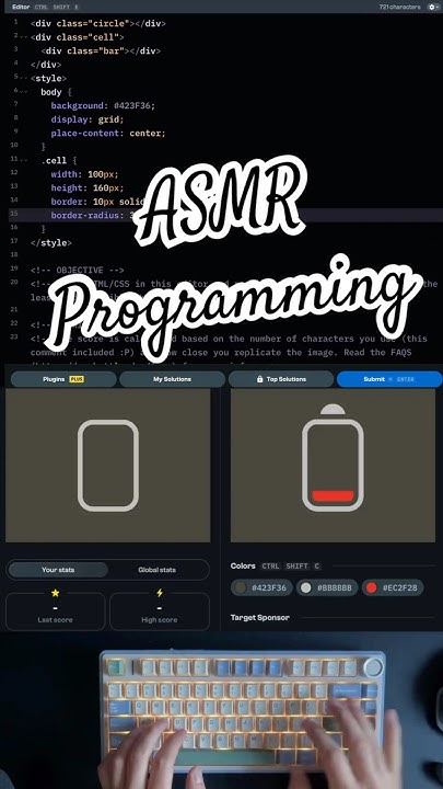 CSS Battle 21st July: ASMR Coding Keyboard Only #coding #asmr #cssbattle #aulaf75 #webdev # ...