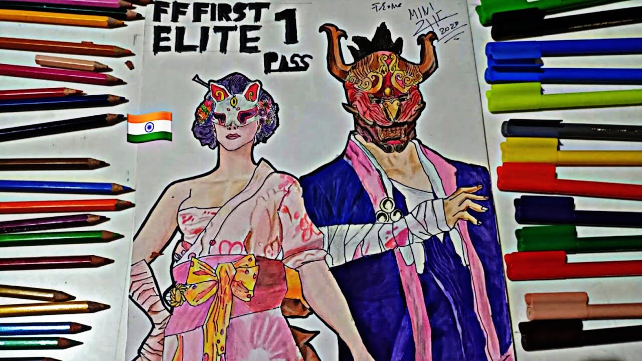 #FREE FIRE First Elite pass speed drawing 😎 - YouTube
