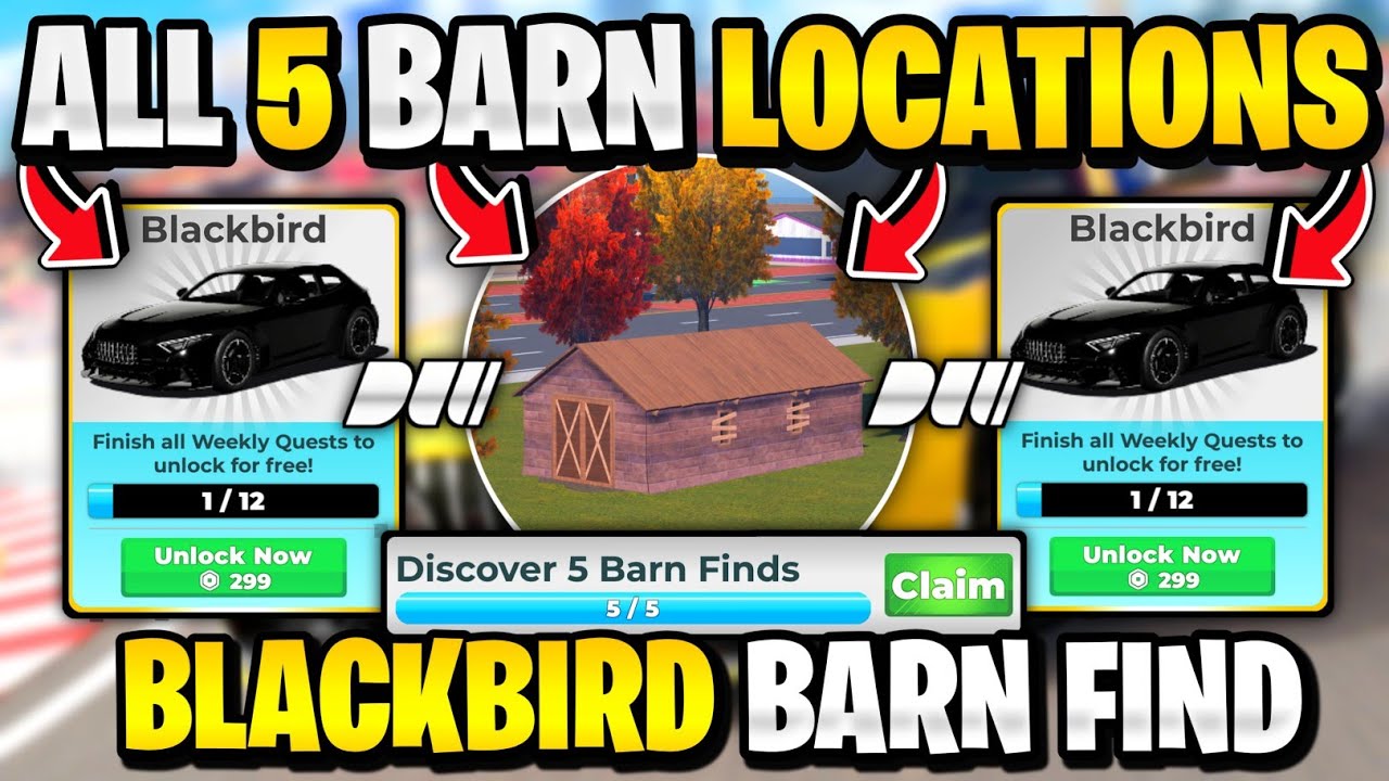 ALL 5 BARN / PARTS LOCATIONS IN DRIVE WORLD FOR BLACKBIRD WEEKLY QUEST ...