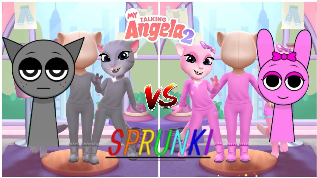 Grey Sprunki Vs Pinki Sprunki Makeover By My Talking Angela 2 New ...