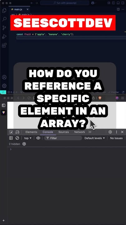 Use at() to reference elements in JavaScript Arrays - YouTube