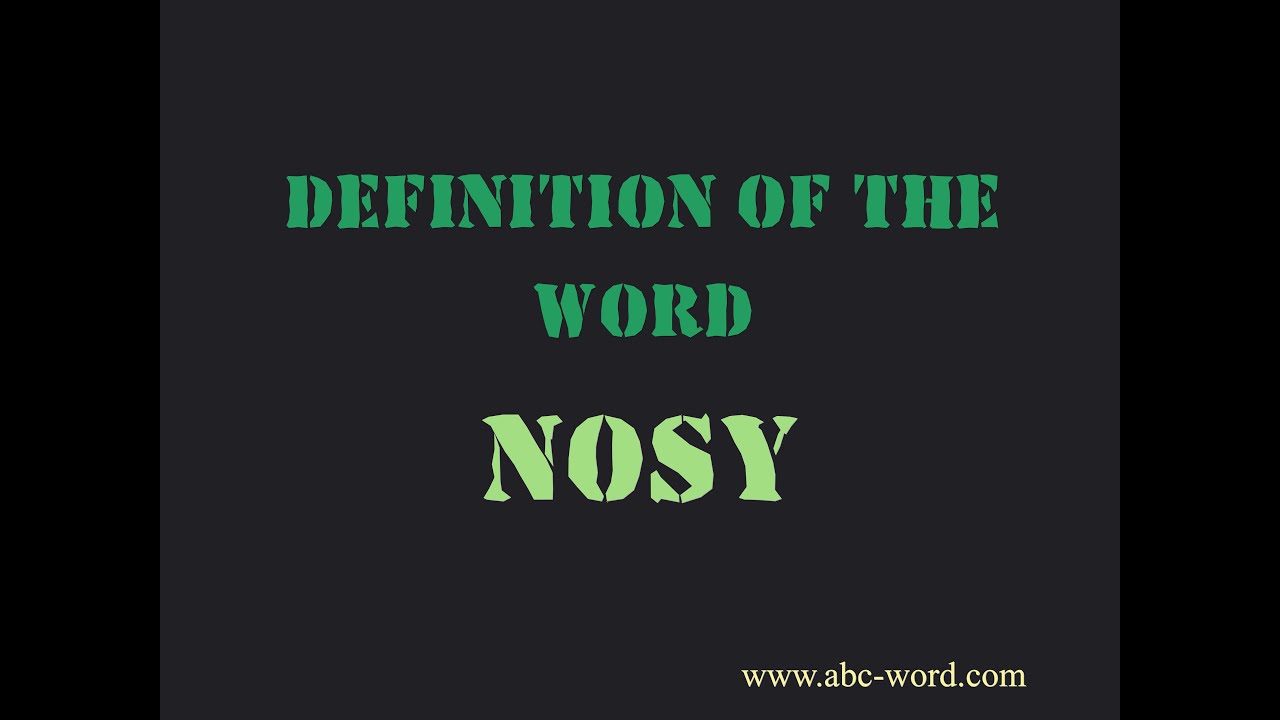 Definition of the word "Nosy" - YouTube