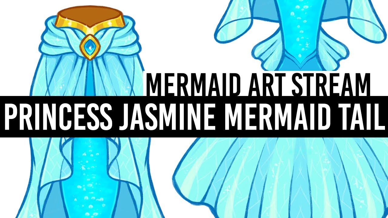 Designing a Princess Jasmine Mermaid Tail?! • ART STREAM - YouTube