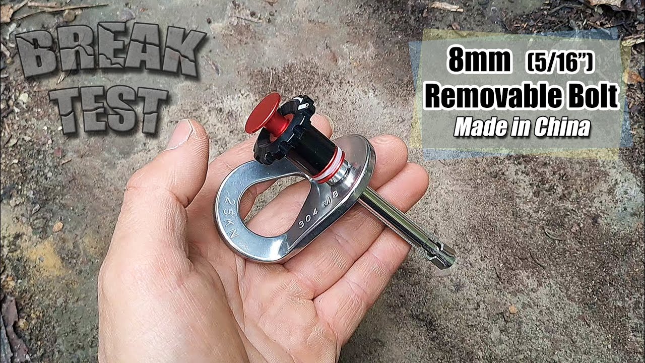 TENSILE & BREAK TEST: 8mm "no-name" Removable Bolt, Made in China - YouTube