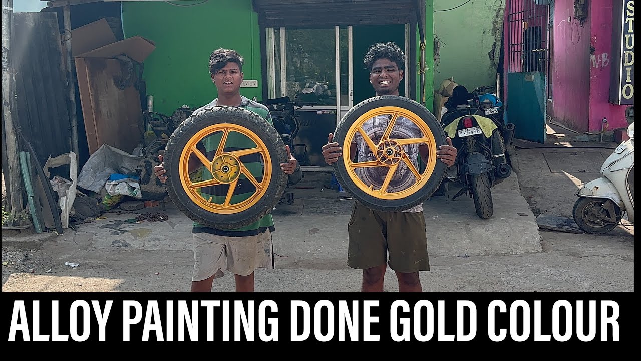 ALLOYS PAINTING DONE (GOLD COLOUR ) - YouTube
