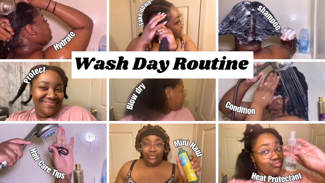 My Natural Hair WASH DAY ROUTINE | healthy hair+ 4C hair + detangle ...