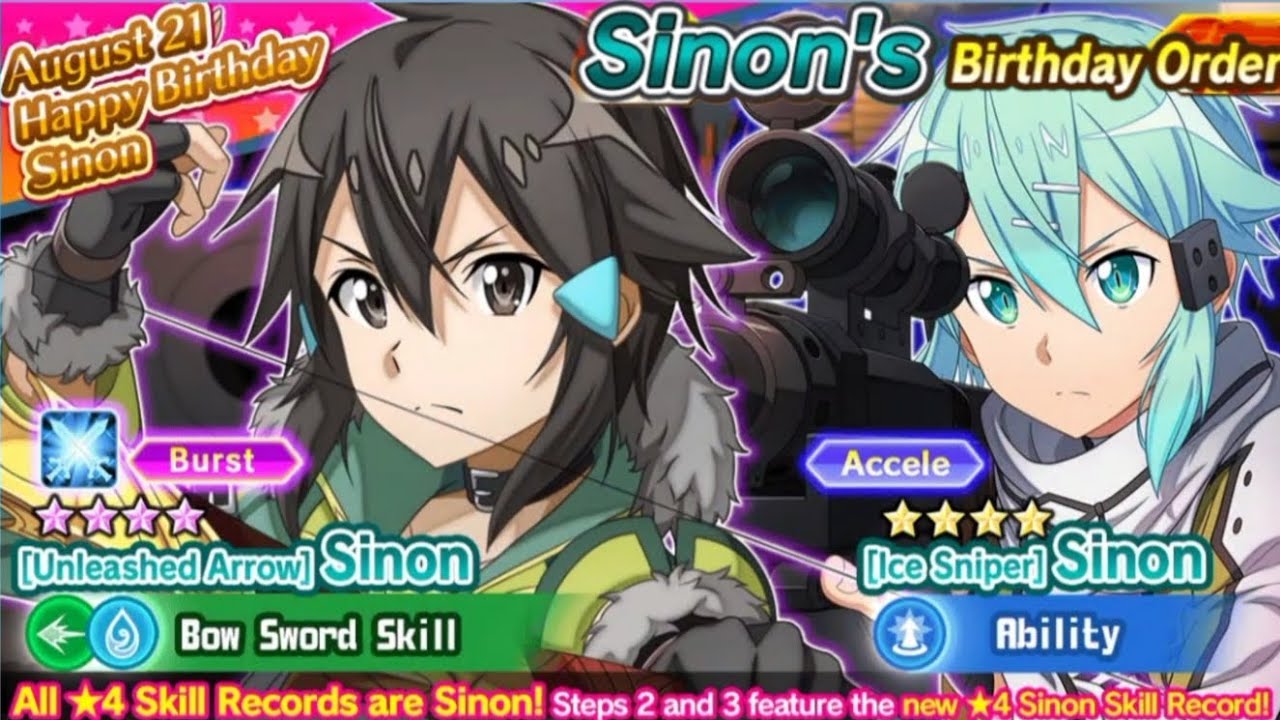 SAOIF : Aug 21 - Sinon's Birthday Order 2024 (12.500 Arcana Gems) - YouTube